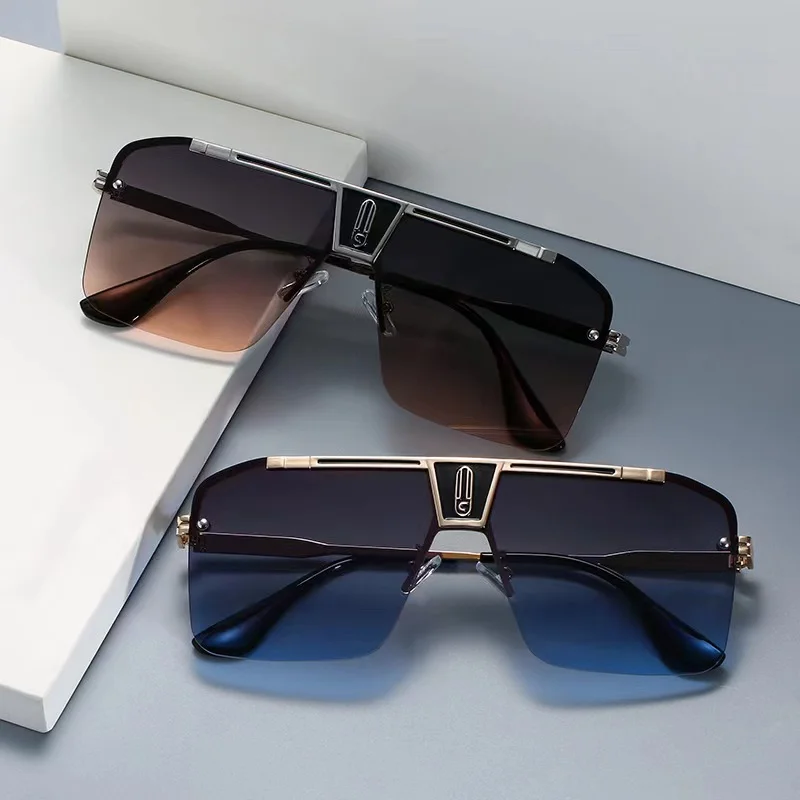 Vintage-Brand-Design-Oversized-Rimless-SunGlasses-Men-Women-Retro ...