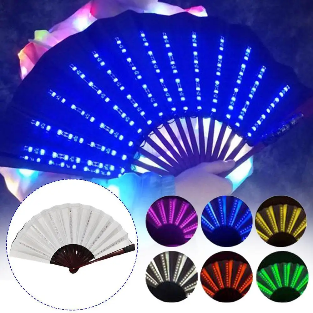 10inch-LED-Luminous-Folding-Fan-Colorful-Hand-Held-Party-Performance ...