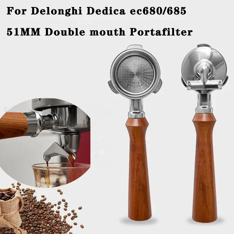 51mm-Stainless-Steel-3-Ears-Portafilter-for-Delonghi-Dedica-Ec680-685 ...