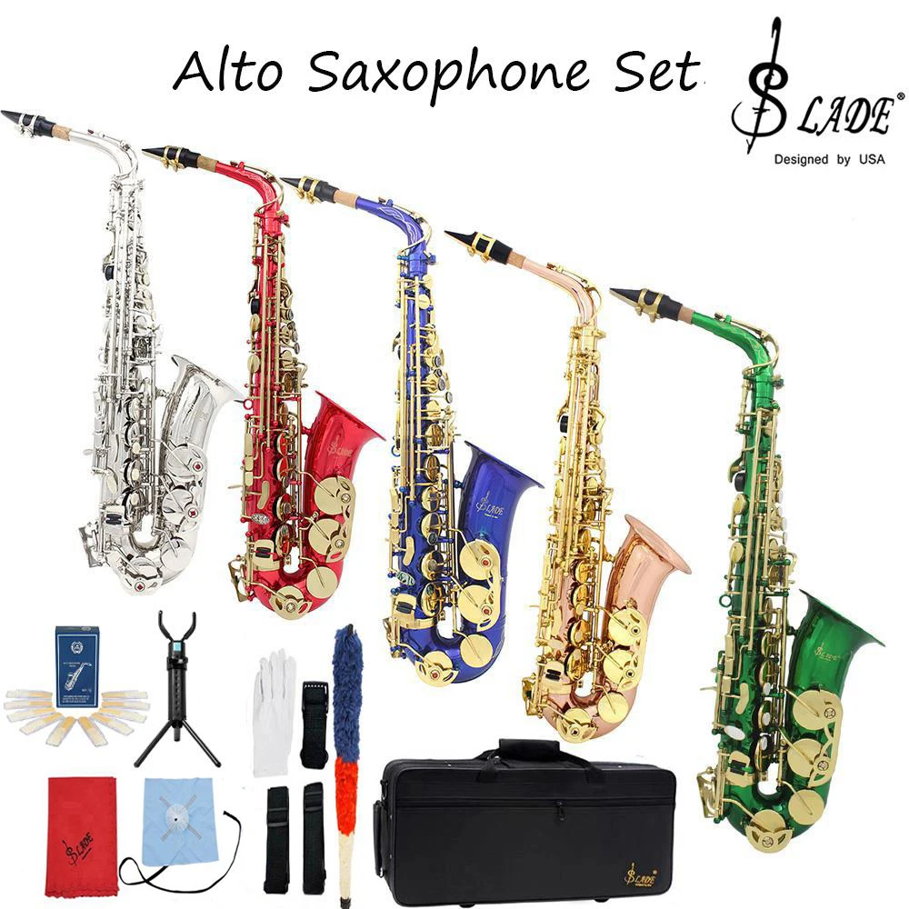 Eb-Alto-Saxophone-Brass-Silver-Plated-Professional-Woodwind-Instrument ...