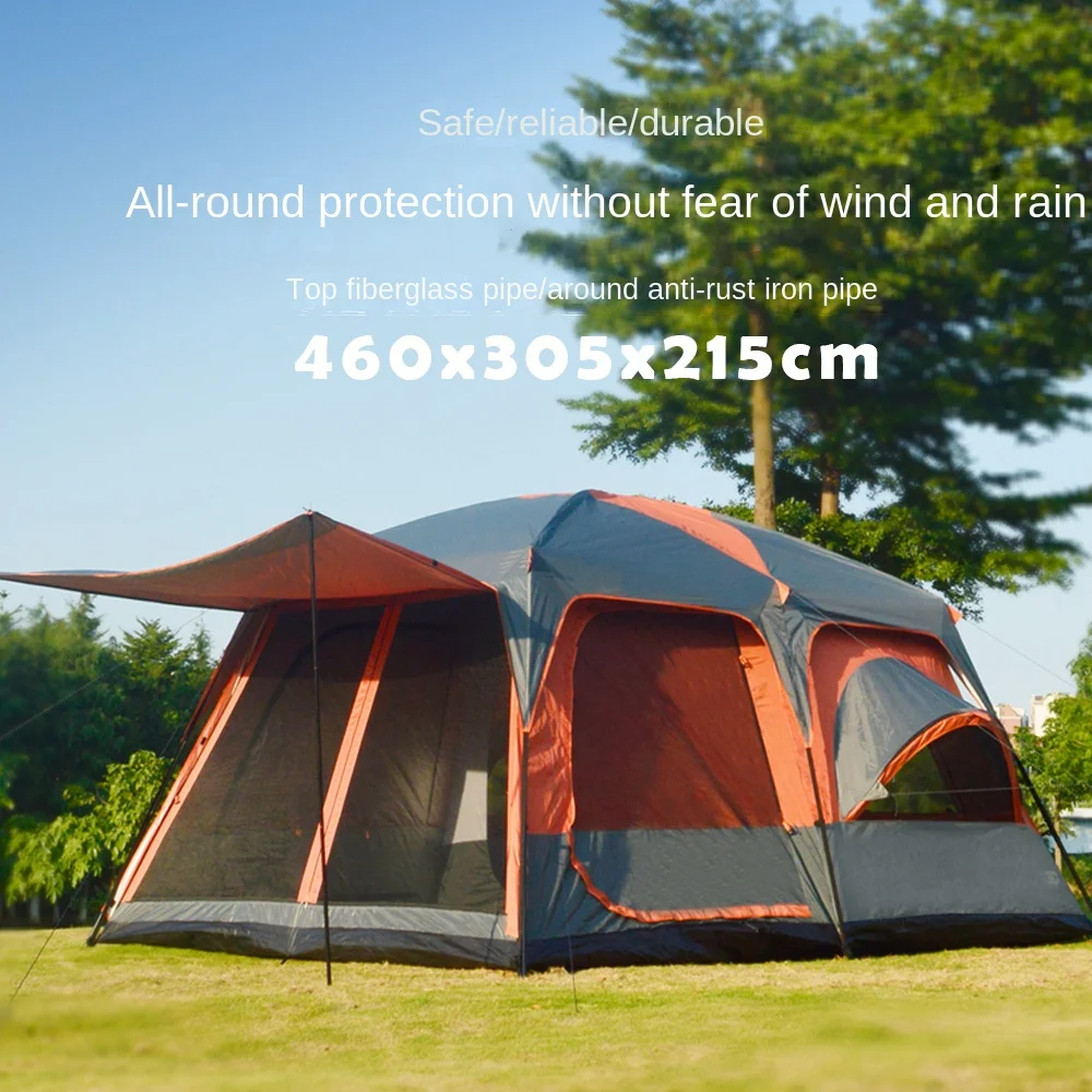 6-8-People-Family-Travel-Camping-Silver-coated-Oversized-Tent-Outdoor ...