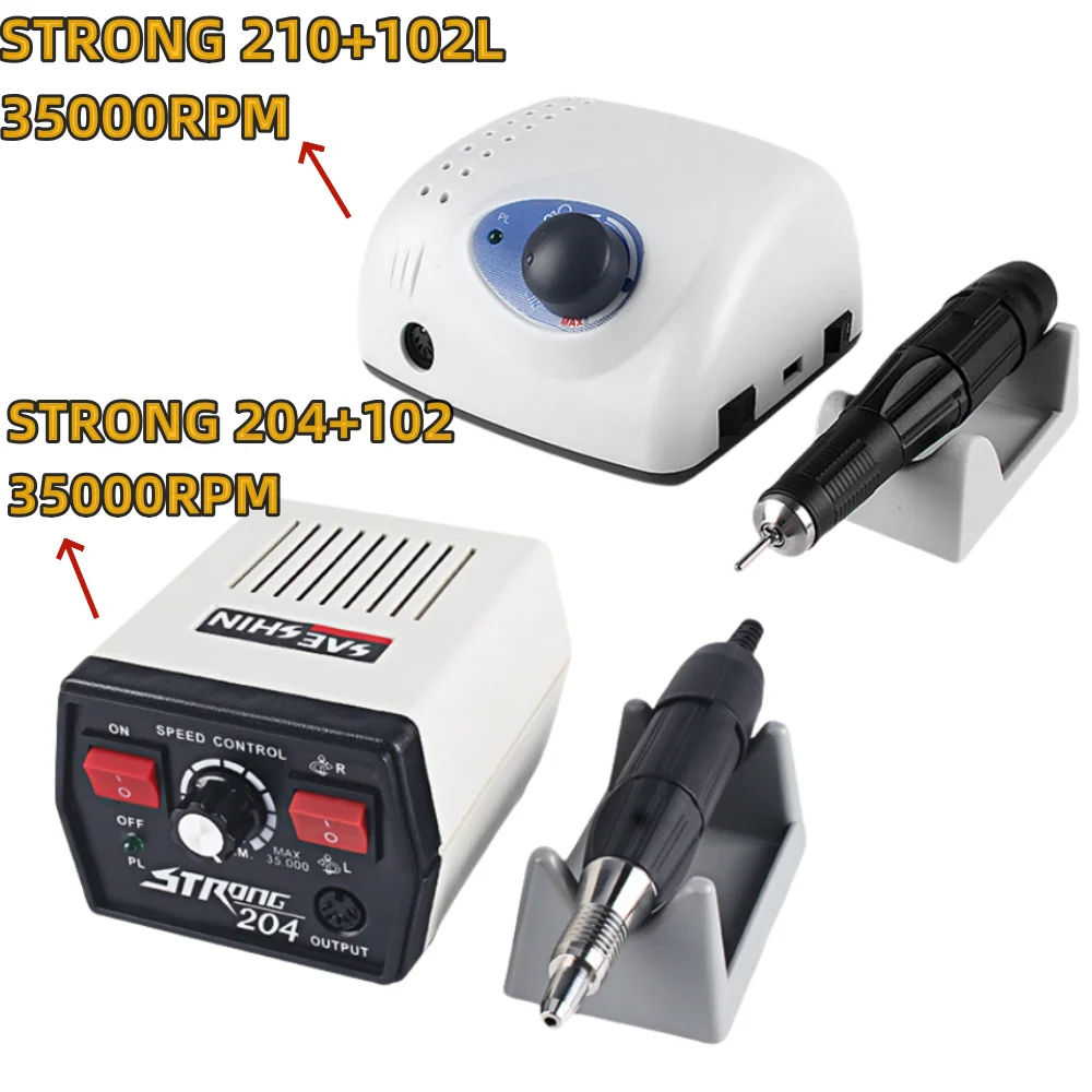 65W STRONG 210 204 Nail Drill Manicure Machine Cutters 35K 102L 102 ...