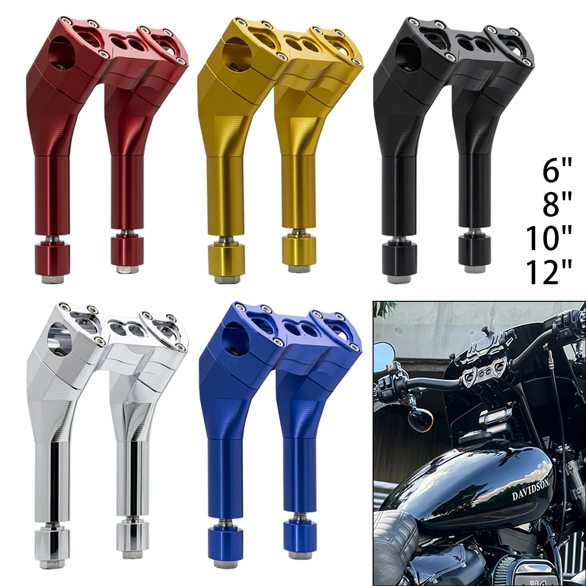 MX-Style-1-1-8-Handlebar-T-Bar-6-12-Pullback-Risers-For-Harley ...