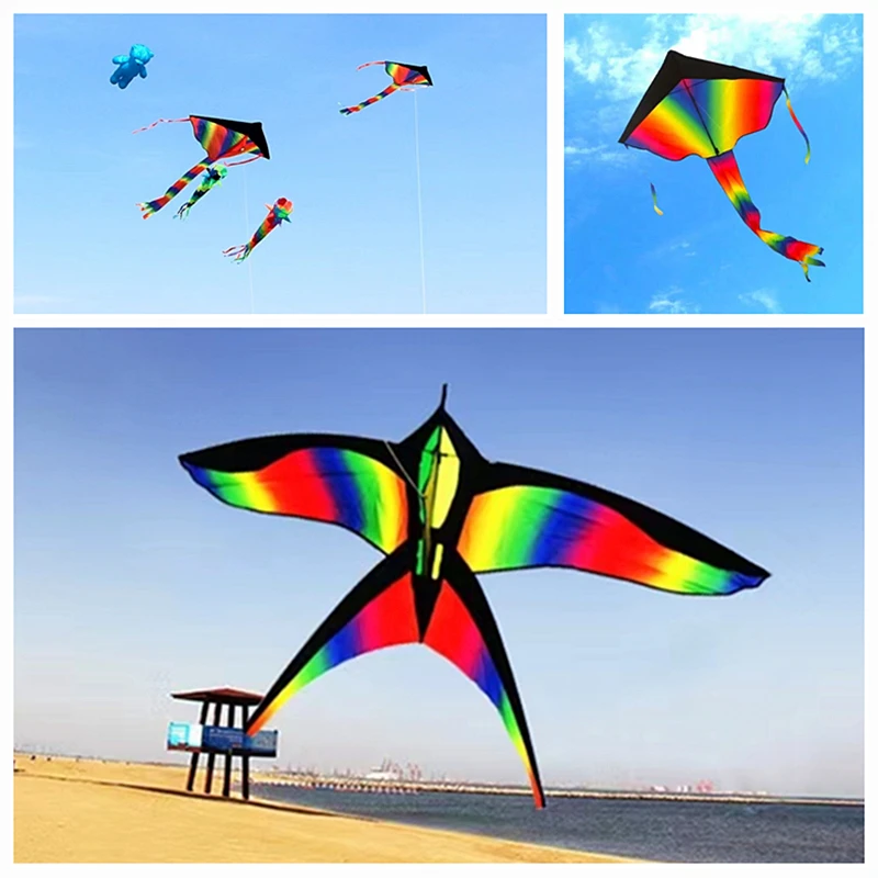 free-shipping-rainbow-bird-kite-for-kids-kite-nylon-toys-flying-kites ...