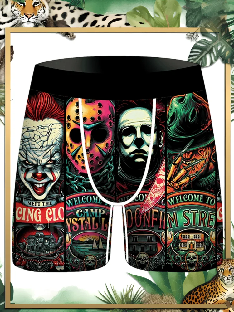 Joker Cartoon Print Quick Drying Boxers Black American Pop Loose ...
