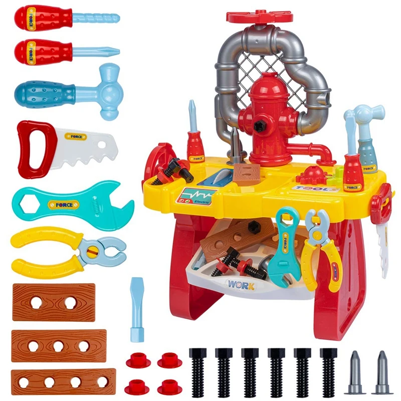 Kids Tool Bench Toy Set Toddler Engineer Role-Play Workbench Pretend ...