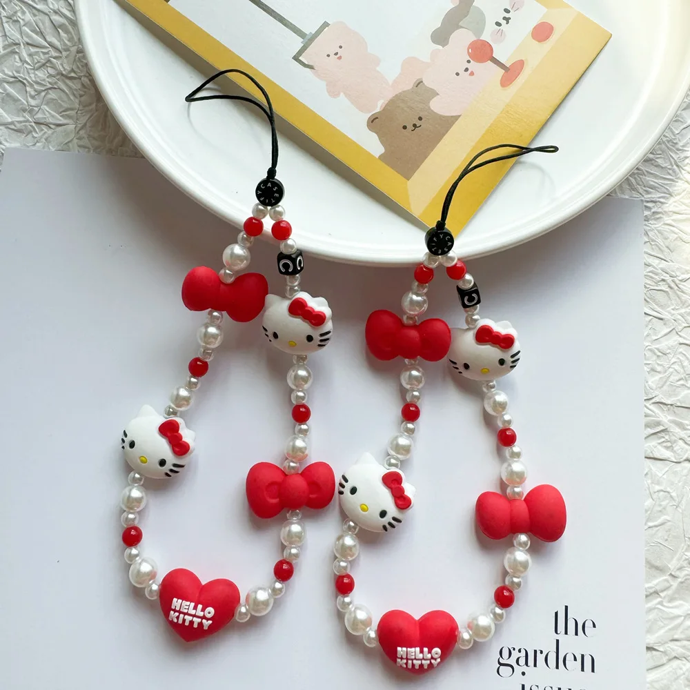 Hello-Kitty-Love-Bow-Mobile-Chain-Kawaii-Sanrio-linda-chica-roja ...