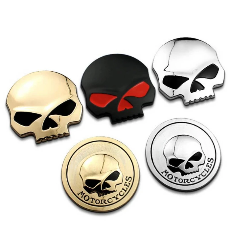 Motorcycle-skull-stickers-3D-metal-skull-car-logo-car-skull-car ...