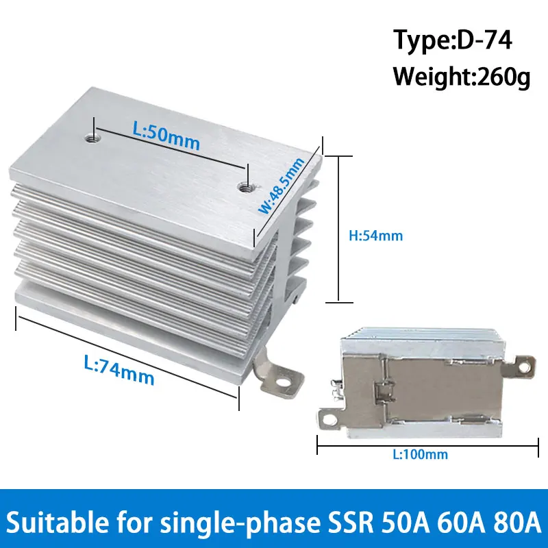 New Aluminum Heat Sink Din Rail Mounted For Single Solid State Relay ...