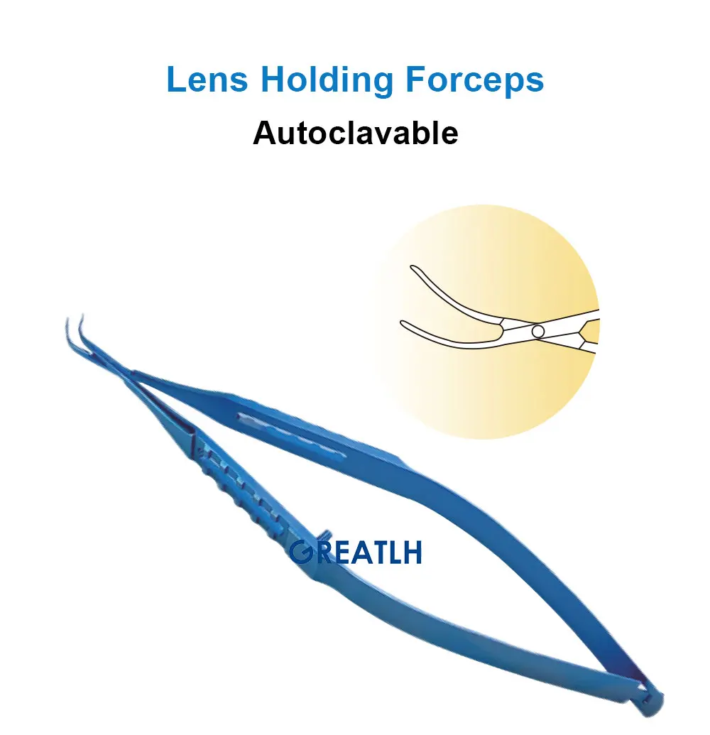 Ophthalmic Forceps Lens Holding Forceps Angled Shafts Forceps Titanium ...