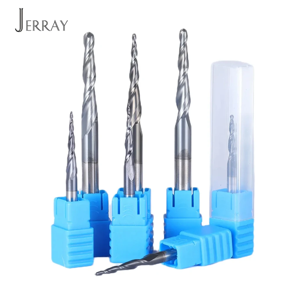 10Pcs-4mm-Double-Edge-Tungsten-Solid-Carbide-Ball-Nose-Tapered-End ...