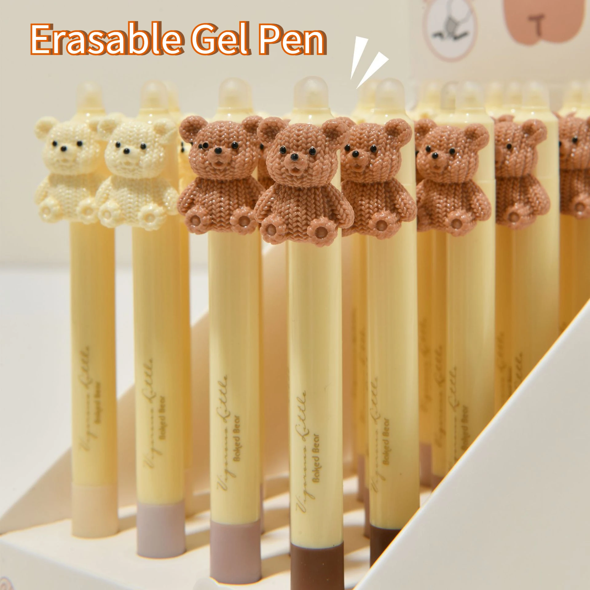 4Pcs kawaii Little Bear Doll Erasable Gel Pens 0.5mm Washable Handle ...