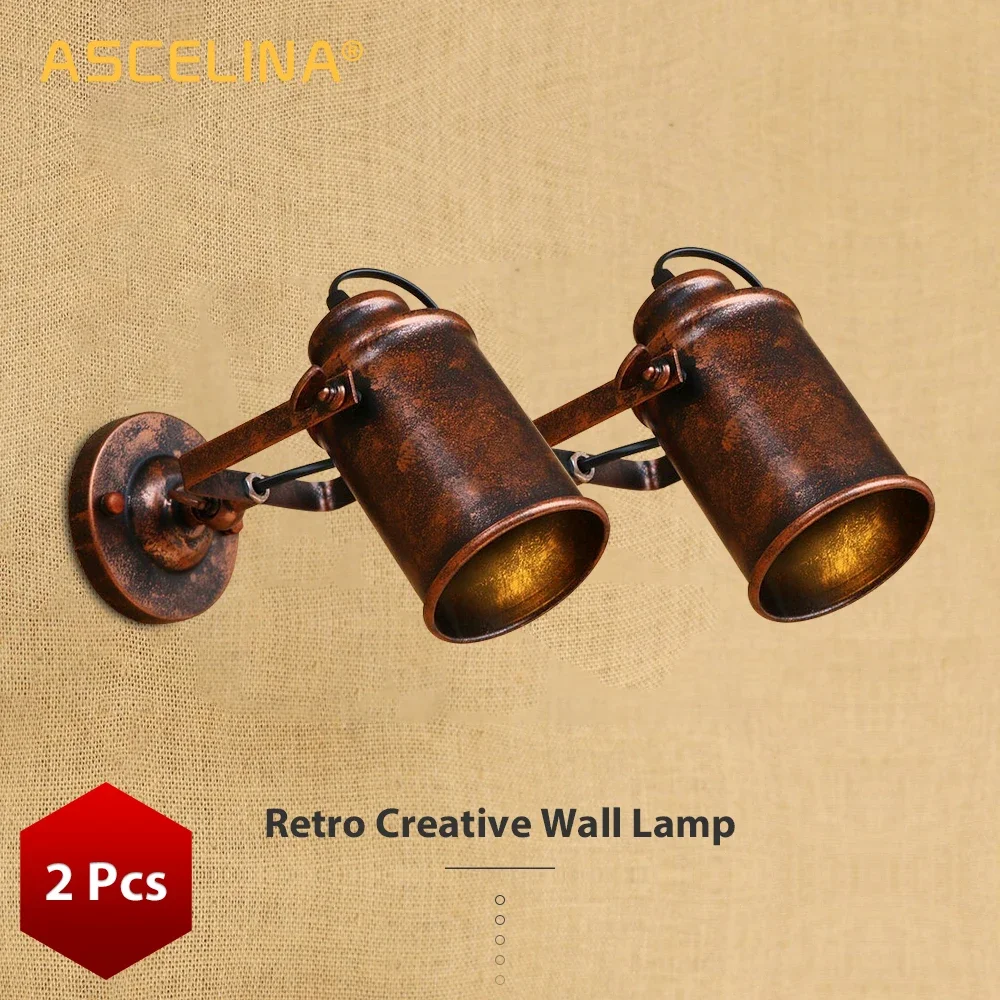 Industrial-Wall-Lamp-Vintage-Rustic-Wall-Light-Adjustable-Retro-Rust ...