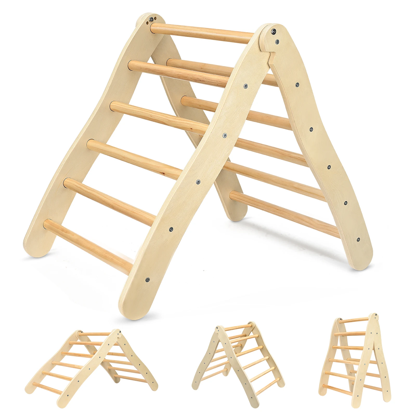 Foldable Wooden Climbing Mini Triangle Ladder For Toddlers Children ...