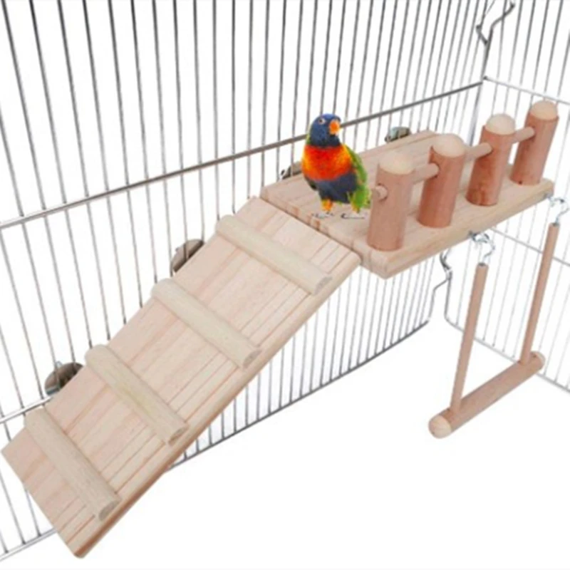 3pcs-set-Wooden-Bird-Toy-Climbing-Ladder-Springboard-Swing-Three-piece ...