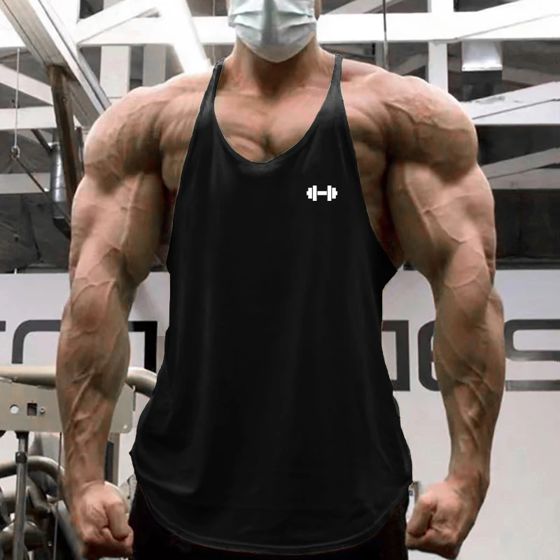 Summer-Gym-Stringer-Tank-Top-Men-Y-Back-Cotton-Clothing-Bodybuilding ...