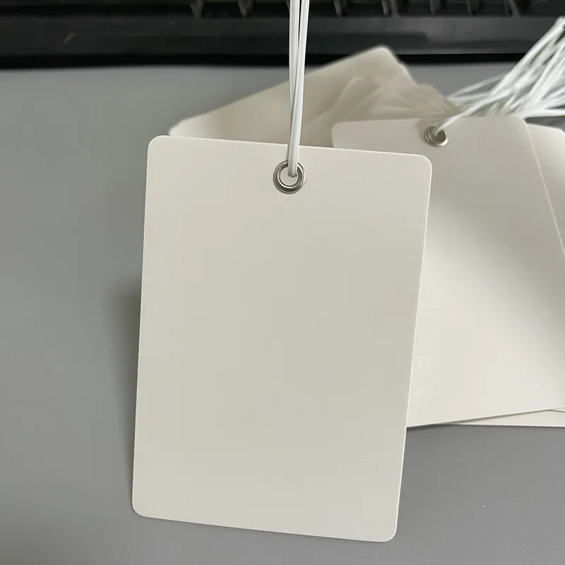 metal eyelets Blank hangtag white factory hanging card label clothes ...