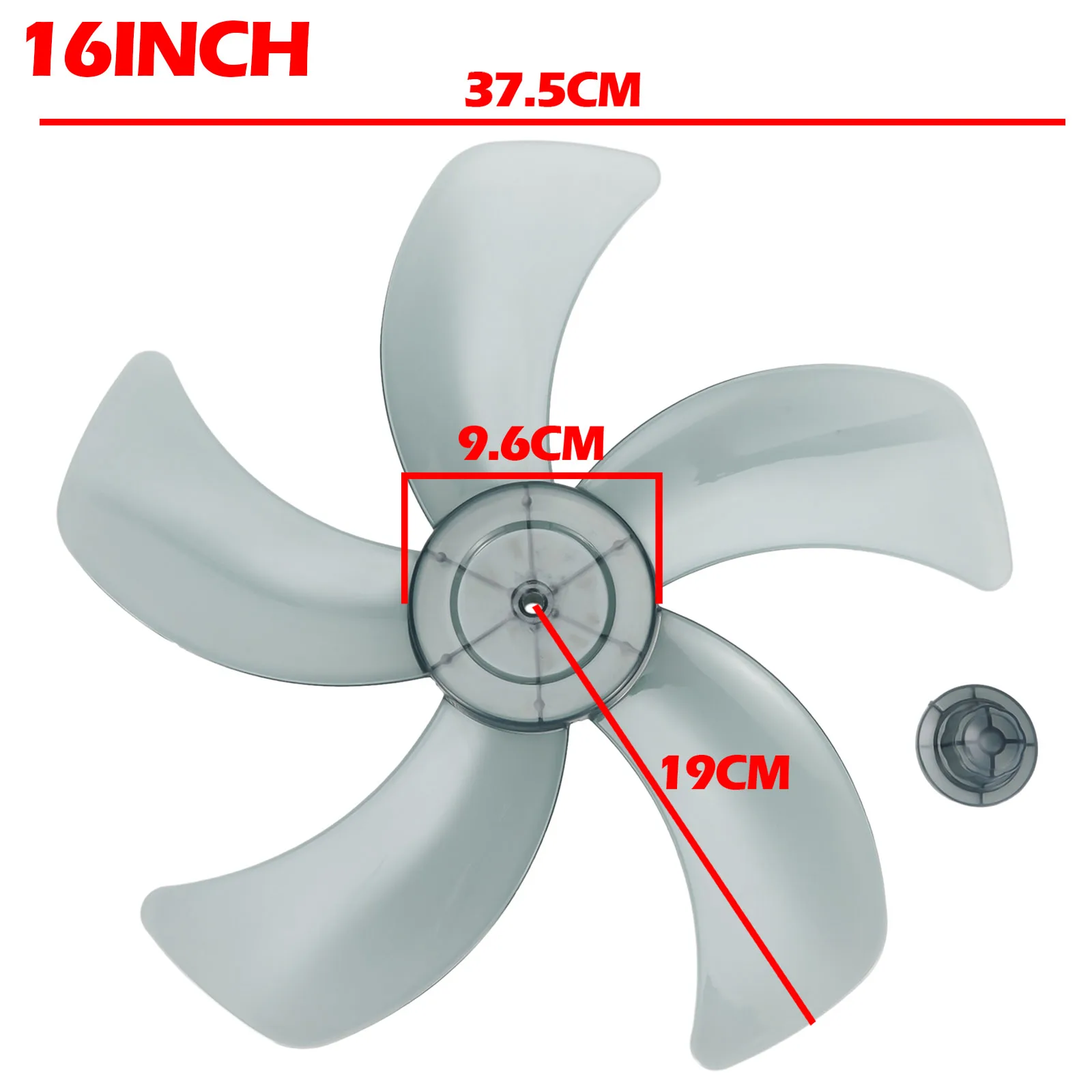 16 Inch Household Plastic Fan Blade Five Leaves With Nut Cover For ...
