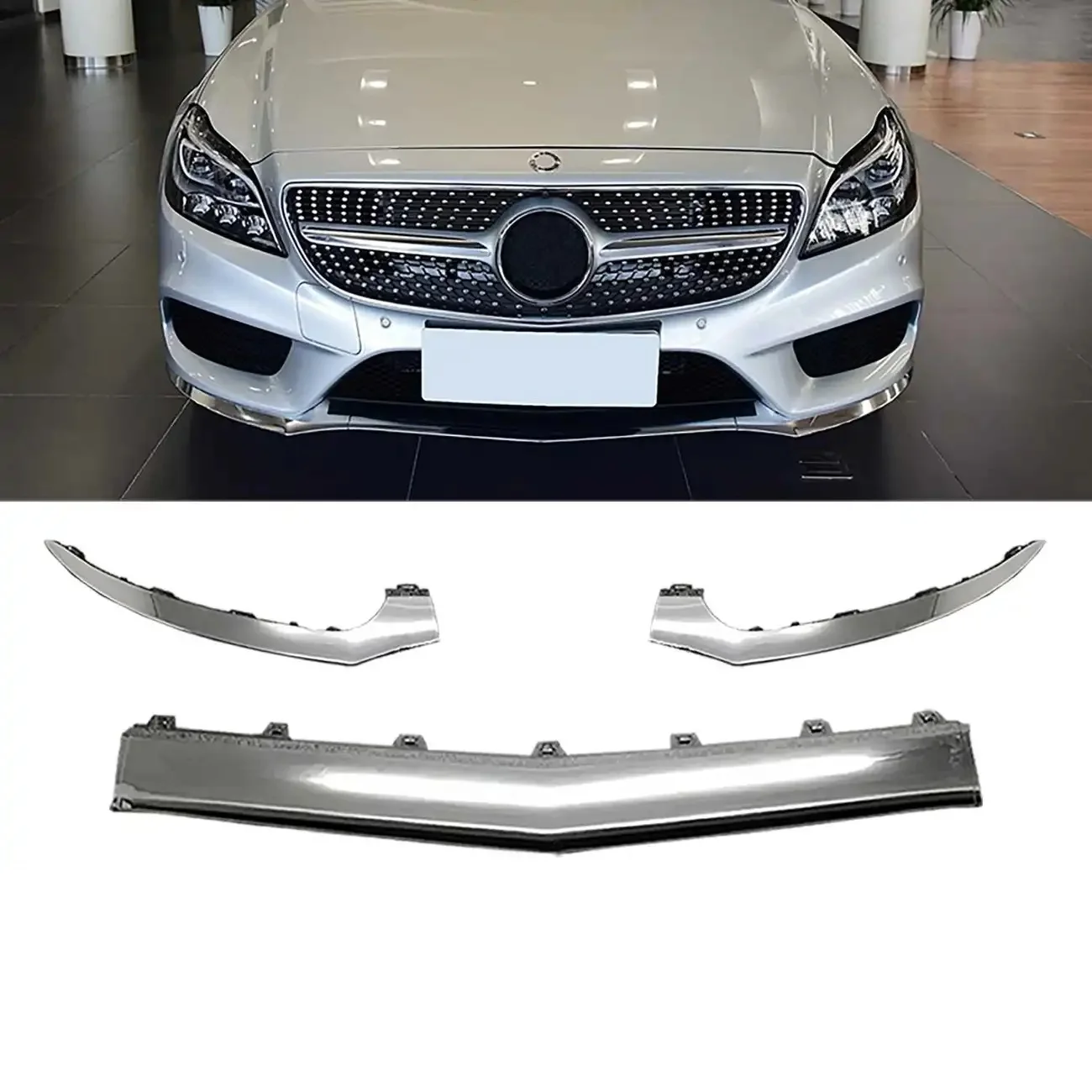 Front bumper chrome trim panel For Mercedes Benz CLS Class W218 CLS260 ...