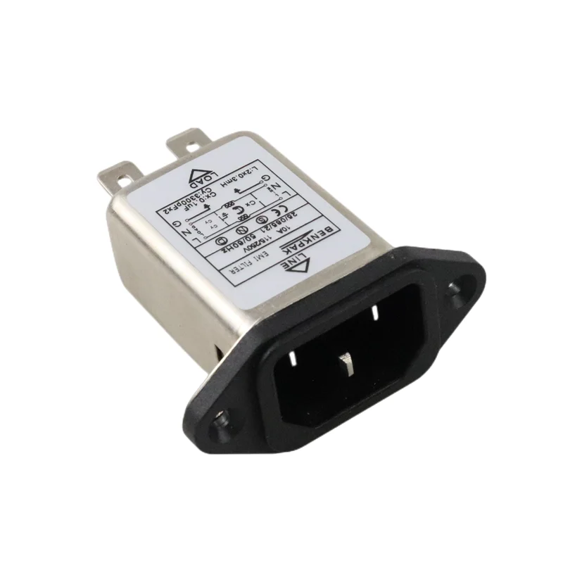Iec 320 C14 Male Socket Panel Mount Power Line Power Emi Filter 10a 125 iec-320-c14-male-socket-panel-mount-power-line-power-emi-filter-10a-125
