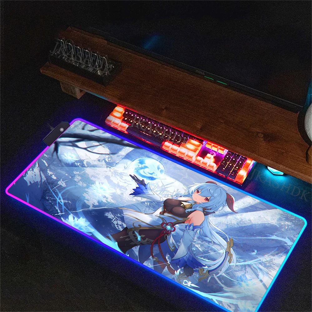 Genshin-Impact-Ganyu-Anime-Mouse-Pad-RGB-Gaming-Mousepad-Large-Keyboard ...