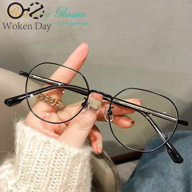 Myopia-Presbyopia-Glasses-Small-Flat-Frame-Korean-Version-Reading-Glasses-Resist-Fatigue-Women ...