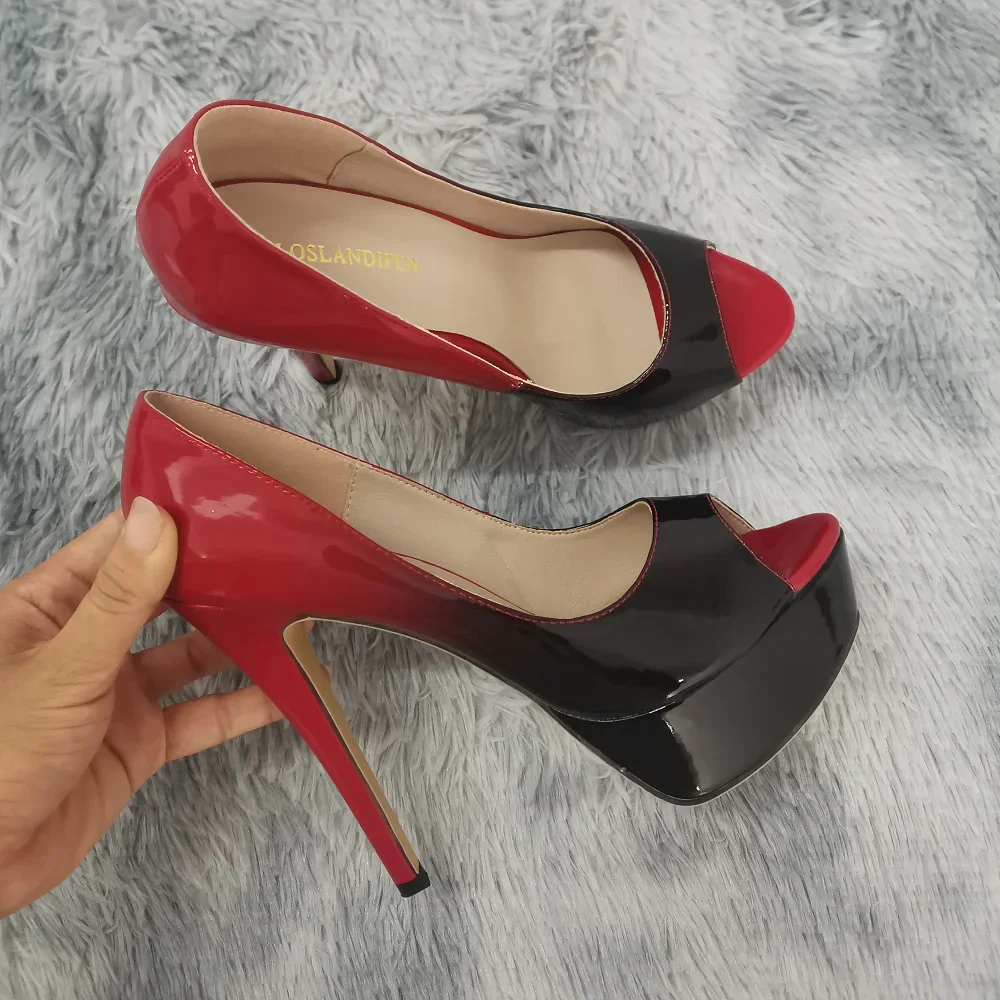 2024-neue-Frauen-Pumps-sexy-Plattform-Peep-Toe-14cm-extrem-High-Heels ...