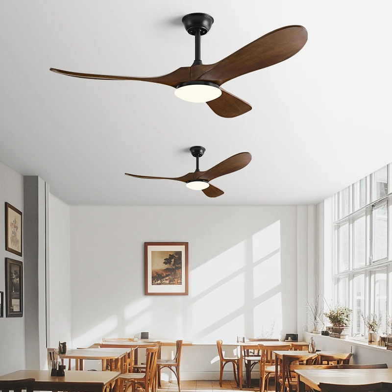 52/60/70 Inch Ceiling Fan Industrial Vintage 3 Wooden Ventilator No ...