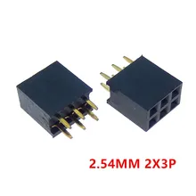 50PCS 2X3 PIN Double row Straight FEMALE PIN HEADER 2.54MM PITCH Strip ...