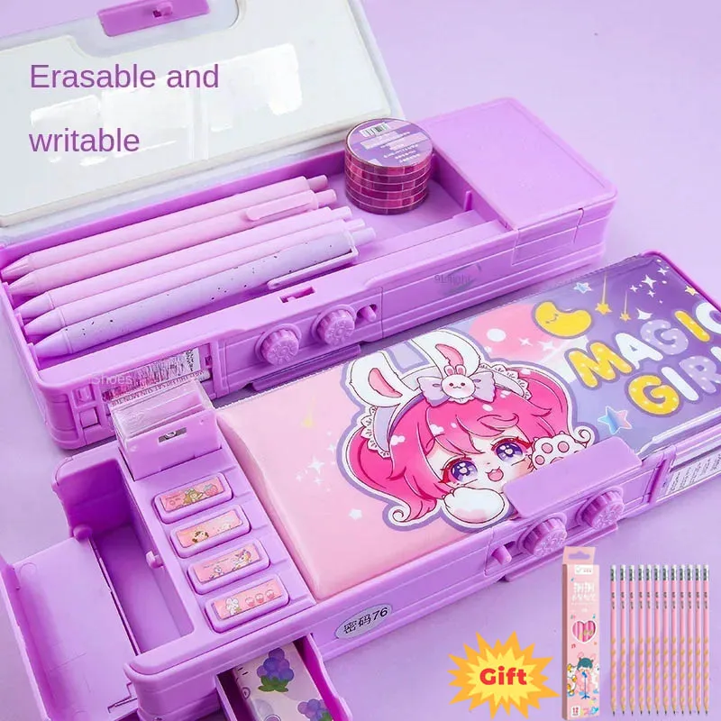 Password-Lock-Multifunctional-Stationery-Box-Intelligent-Female-High ...