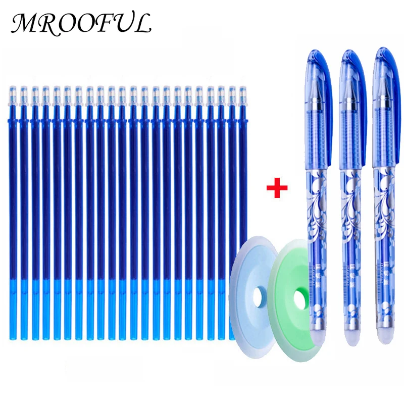25 pcs/set Erasable Gel Pen Refills Rod 0.5mm Washable Handle Magic ...