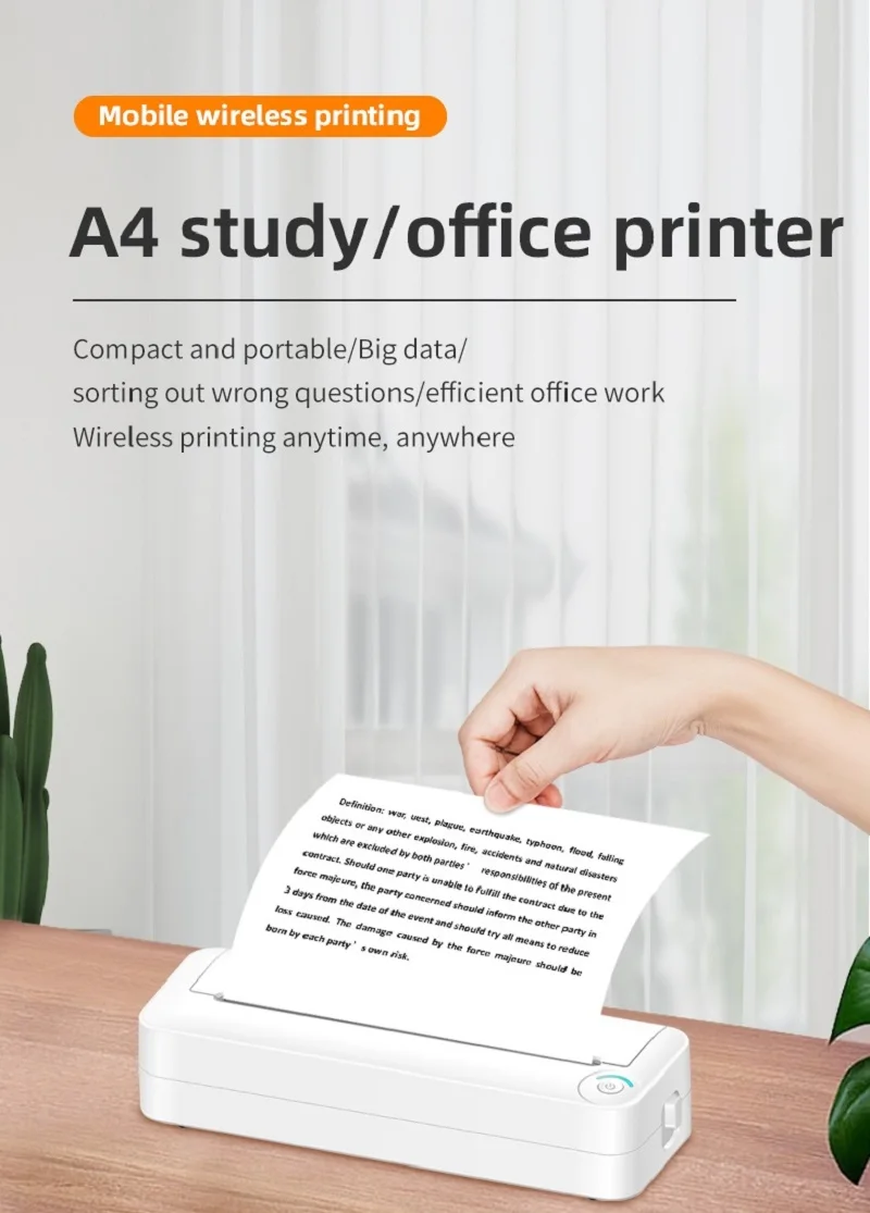 A4 thermal printer Portable Mini Bluetooth Transfer Machines Multi ...