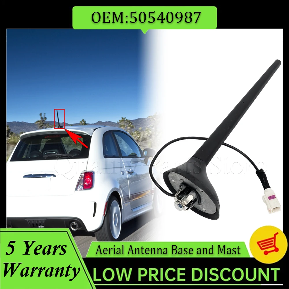 Car Roof Aerial Antenna Base With Mast Accessories Fit for Fiat 500 312 ...