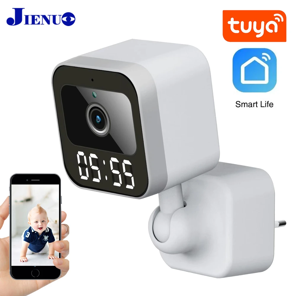 Tuya Smart Life WiFi IP Camera Wall-Mount Digital Clock Cam Indoor ...
