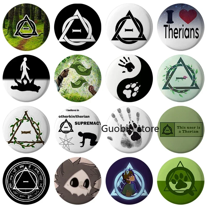 58mm-Cartoon-Therian-Delta-Symbol-Button-Pin-Creative-Cartoon-Rainbow ...