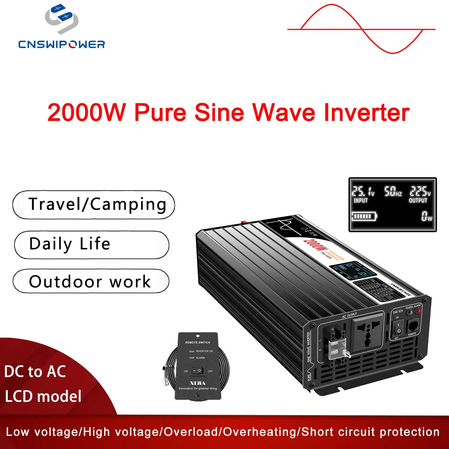 2000W-pure-sine-wave-solar-power-inverter-DC-12V-24V-48V-to-AC-110V ...
