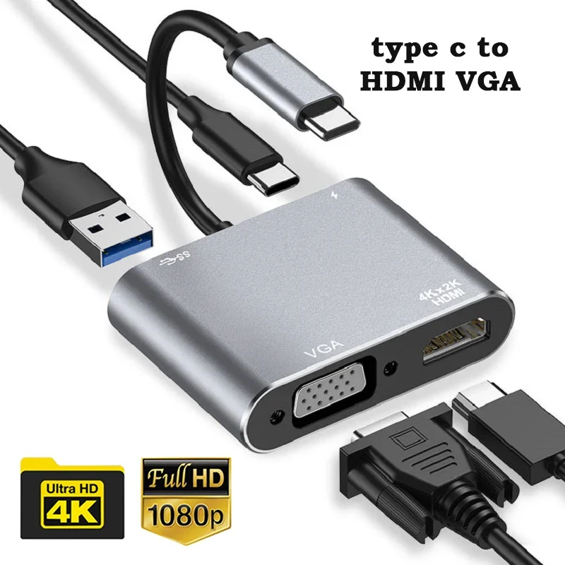 Adaptador-AV-Digital-Multiport-VGA-Tipo-C-Compat-vel-com-USB-C-para ...