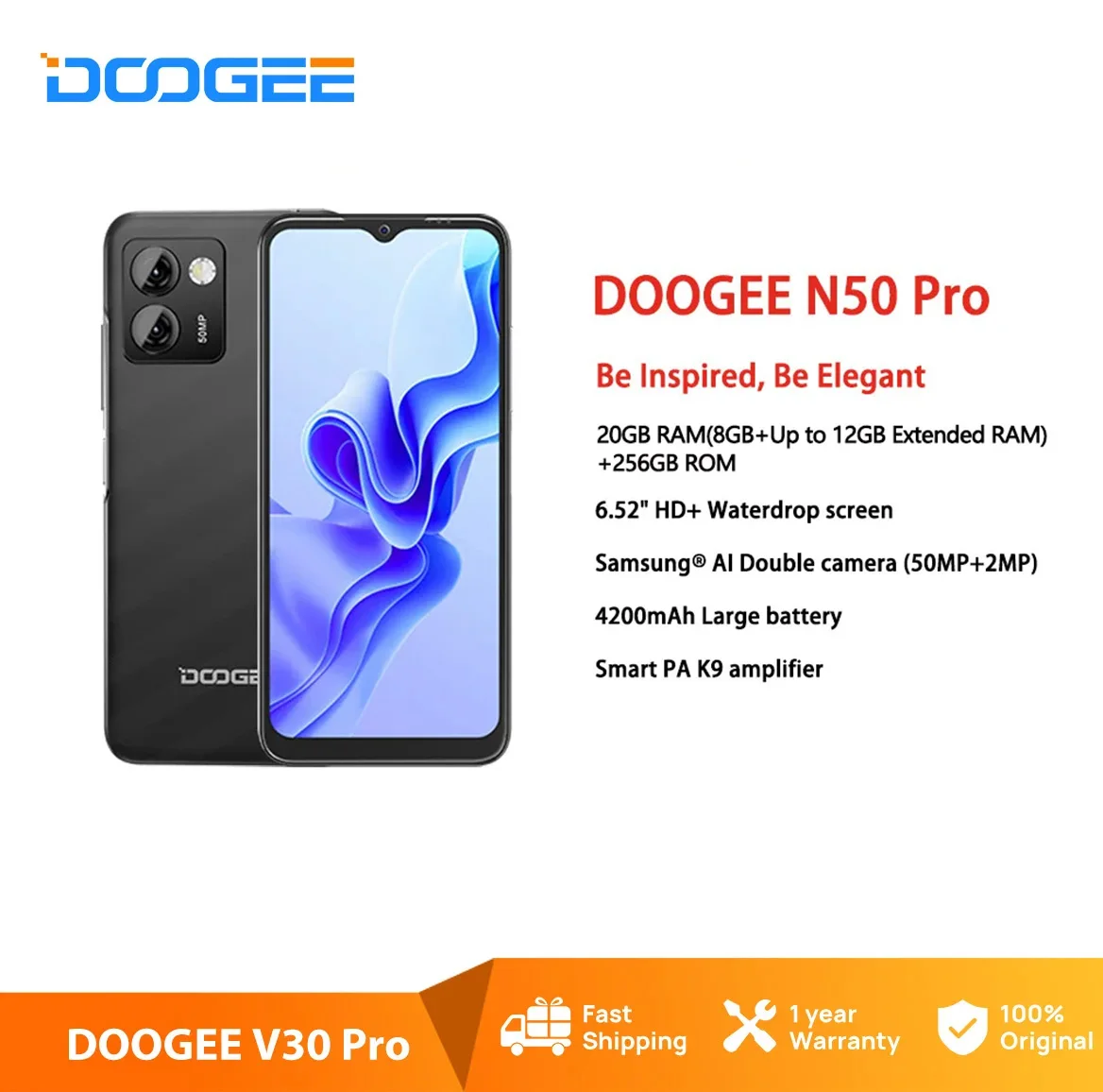 Doogee-N50-Pro-Smartphone-8GB-RAM-256GB-ROM-Display-de-6-52-C-mera ...