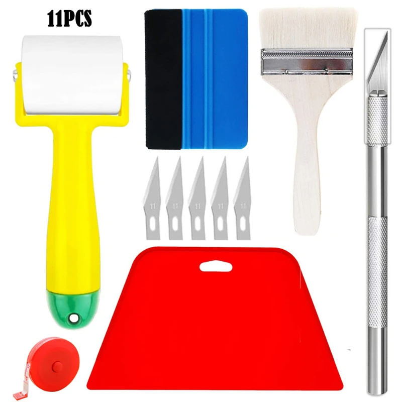 11PCS-Automotive-Vinyl-Tinted-Film-Mounting-Tool-Interior-Dust-Brush ...