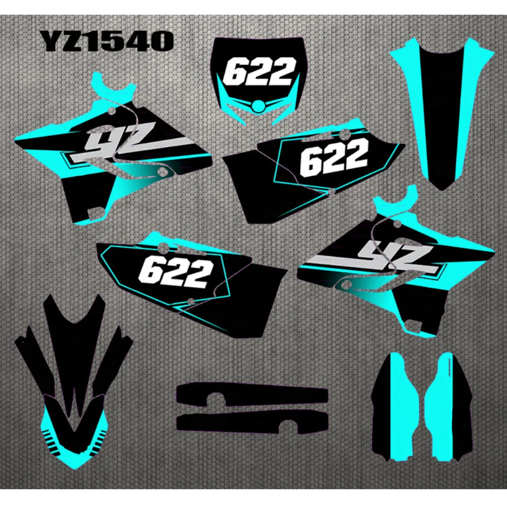 YZ 125/250 15-21 stickers Graphics Background Decals For YAMAHA YZ125 ...