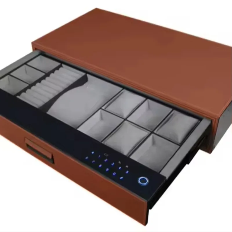 Tempered-Panel-Smart-Alloy-Handmade-Leather-Cabinet-Secret-Safe-Box-Cabinet-Fingerprint-Wood ...