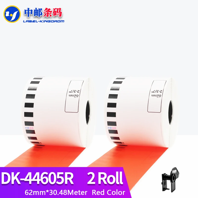 2 Refill Rolls Compatible DK 44605 Red Label 62mm*30.48M Continuous ...