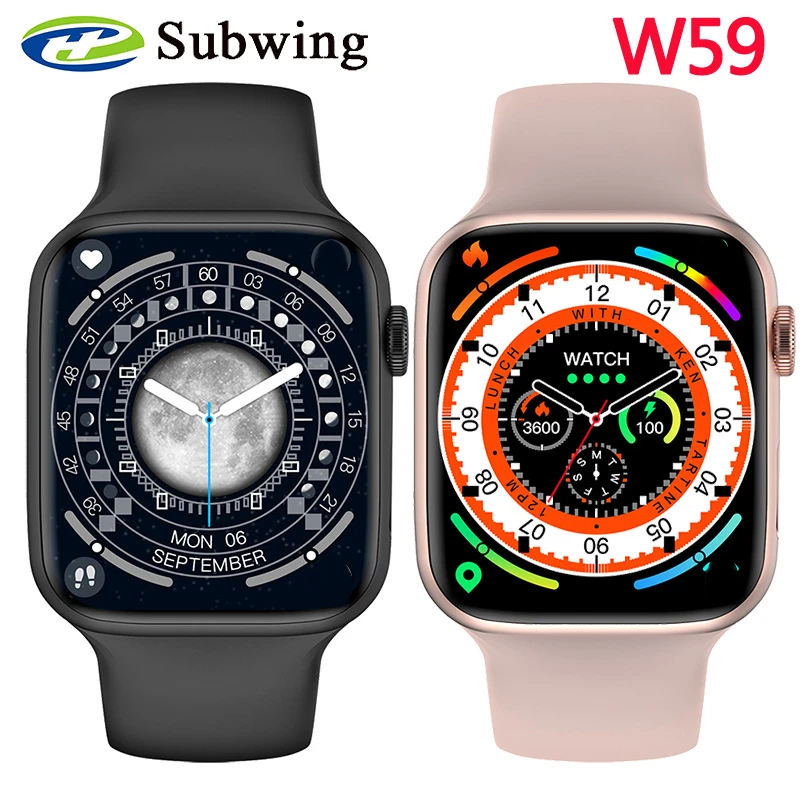 47mm w59 pro relógio inteligente série 8 cinta bloqueio de carregamento sem fio bluetooth ...