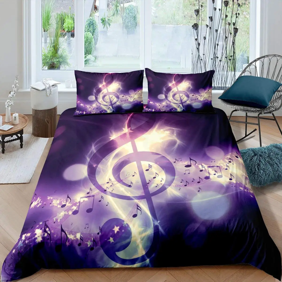 Purple And Gold Music Notes
