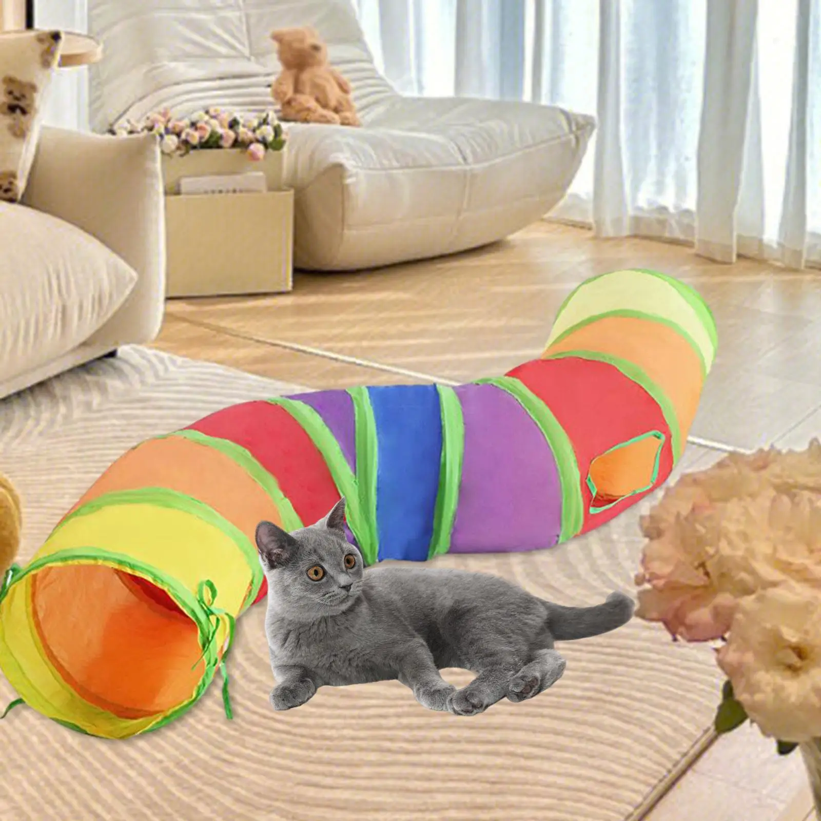 Collapsible-Cat-Tunnel-Rabbit-Tunnel-Portable-S-Shaped-Cat-Tube-Cat ...