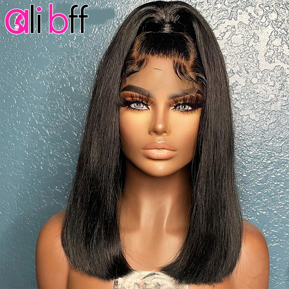 Bone Straight 360 Lace Frontal Wig 180% Density Straight Bob Wigs 360 ...