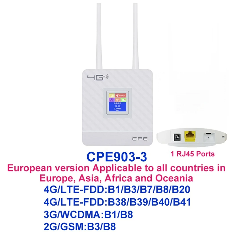 Cpe903 lte casa 3g 4g 2 antenas externas wifi modem roteador sem fio cpe com porta rj45 e slot ...