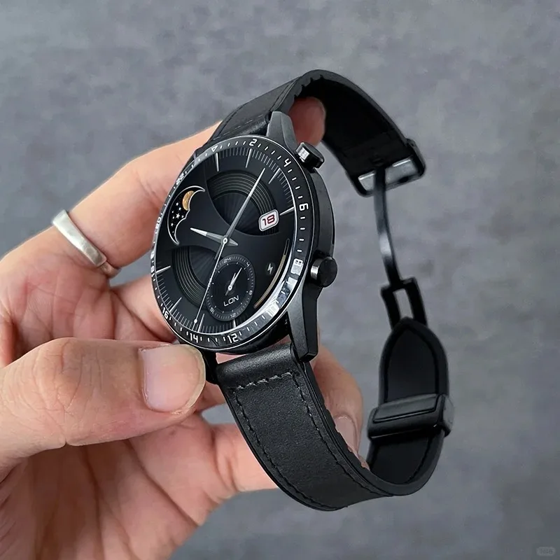 22mm Band Leather for Samsung Galaxy Watch5 Pro 45mm Watch 4 6 Classic ...