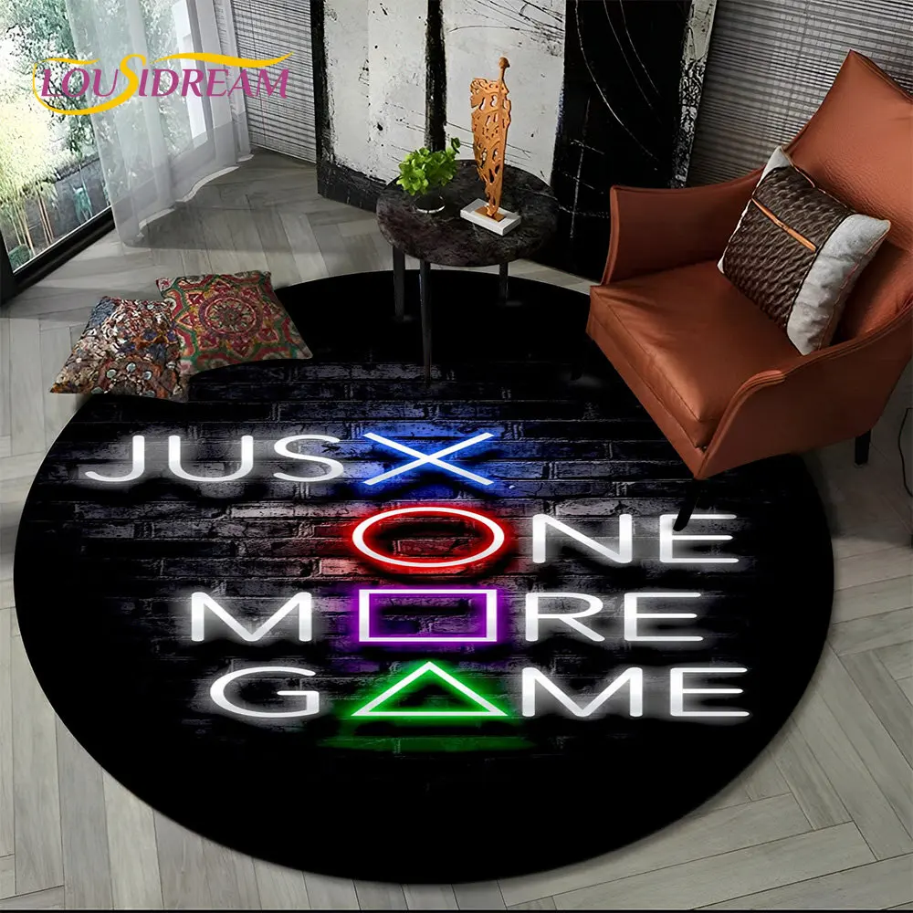 Cartoon-Gamer-Game-Controller-Round-Area-Rug-Circle-Carpet-Rug-for ...