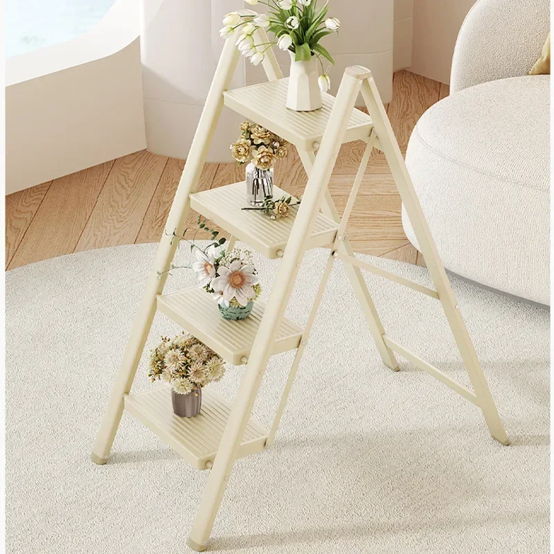 3/4 Steps Telescopic Flower Rack Ladder Folding Thickened Carbon Steel ...